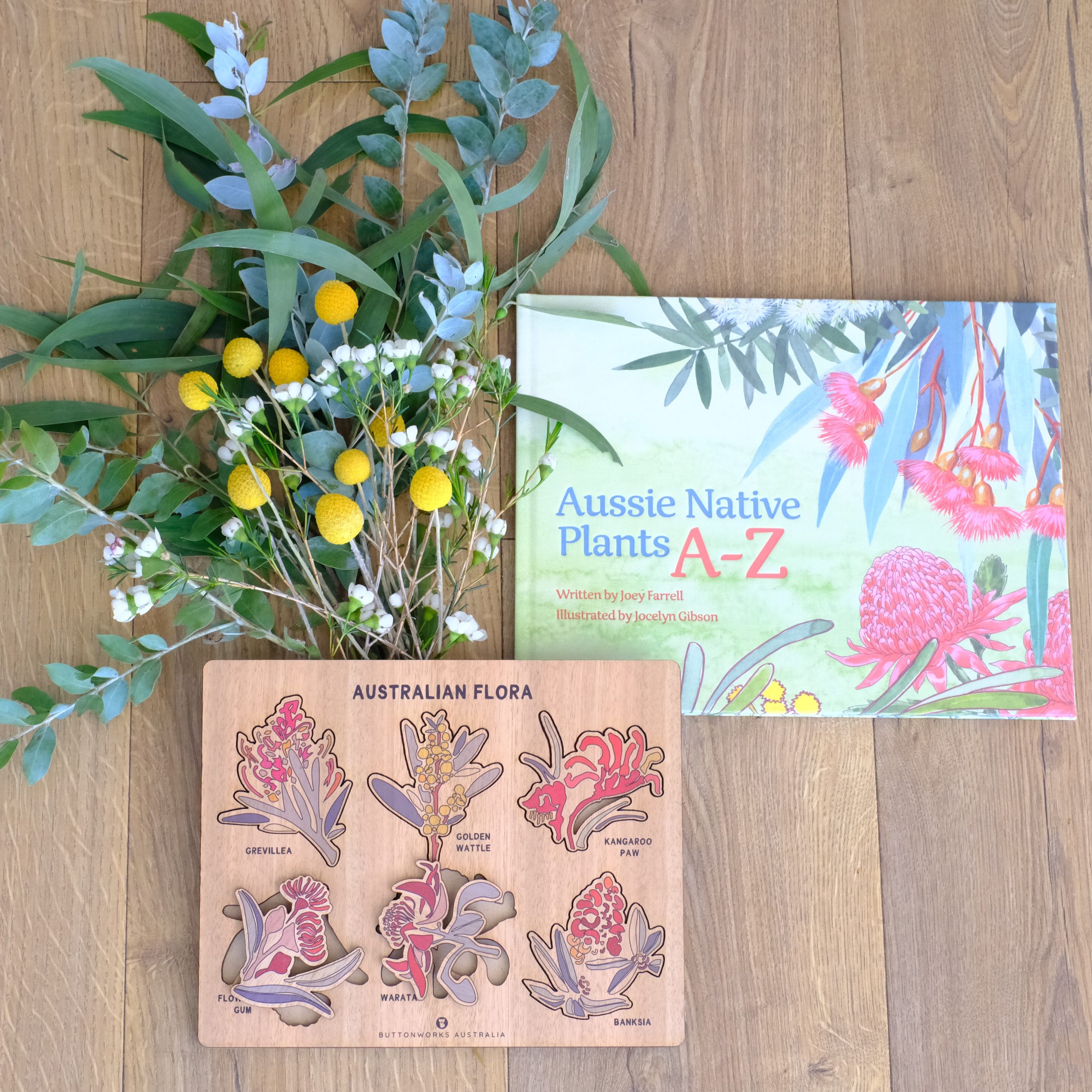 Aussie Native Plants A-Z Book & Wooden Flora Puzzle Pack – Boolarong Press
